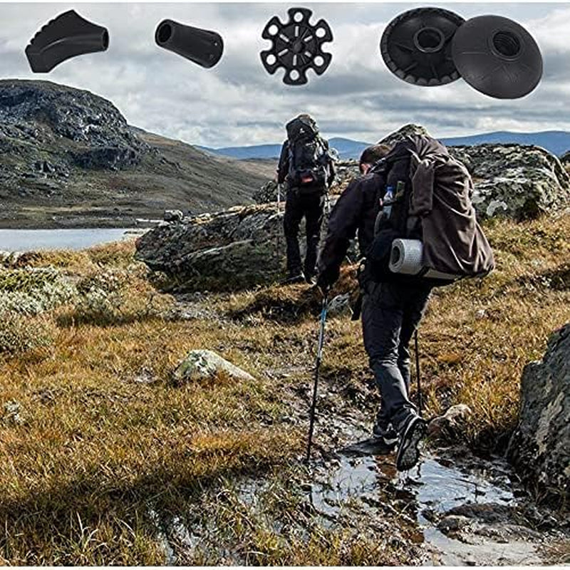 Walking Stick Tips Rubber 4Pcs Trekking Pole Tips Replacement- Rubber ...